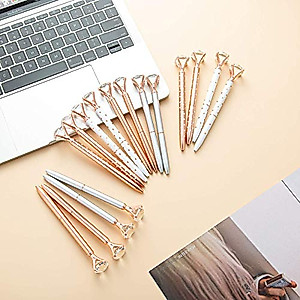 Fuhgkg 16PCS Rose golden Ballpoint Pens Diamond Ballpoint Pens Fancy Cute Crystal Pen Décor Gift for Women Girls Gift(16PCS)