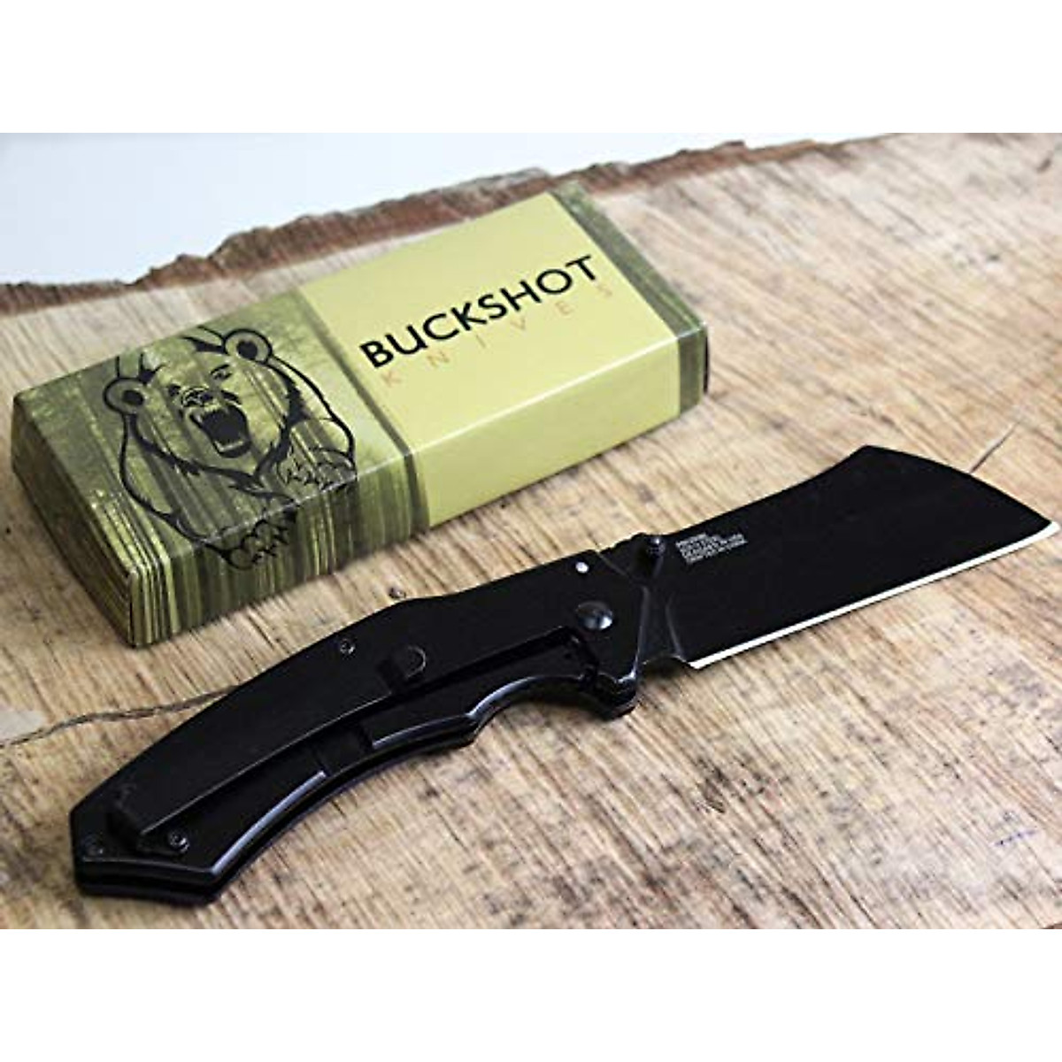 Wartech Buckshot Thumb Open Spring Assisted Stainless Steel Handle with Inlay Classic Razor Pocket Knife (PBK205BL)