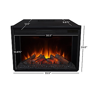 Real Flame Black 8720E Tracey Grand Entertainment Unit with Electric Fireplace, Large