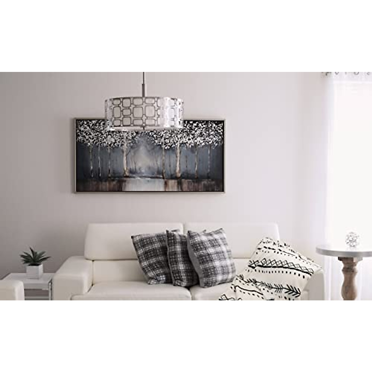 ANVI HOME Boho Throw Blanket Soft Warm Cozy Fuzzy Lightweight Decor Plush Blanket with Pompom for All Season for Dorm Room, Bed, Sofa, Couch, Chair, Gift, 50X60 Inch, Black White