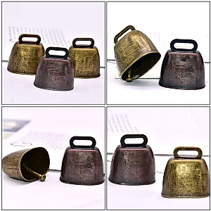 SEWACC 12 pcs Cow Horse Farm Animal Bell Cow Bell Sheep Bells Sheep Grazing Copper