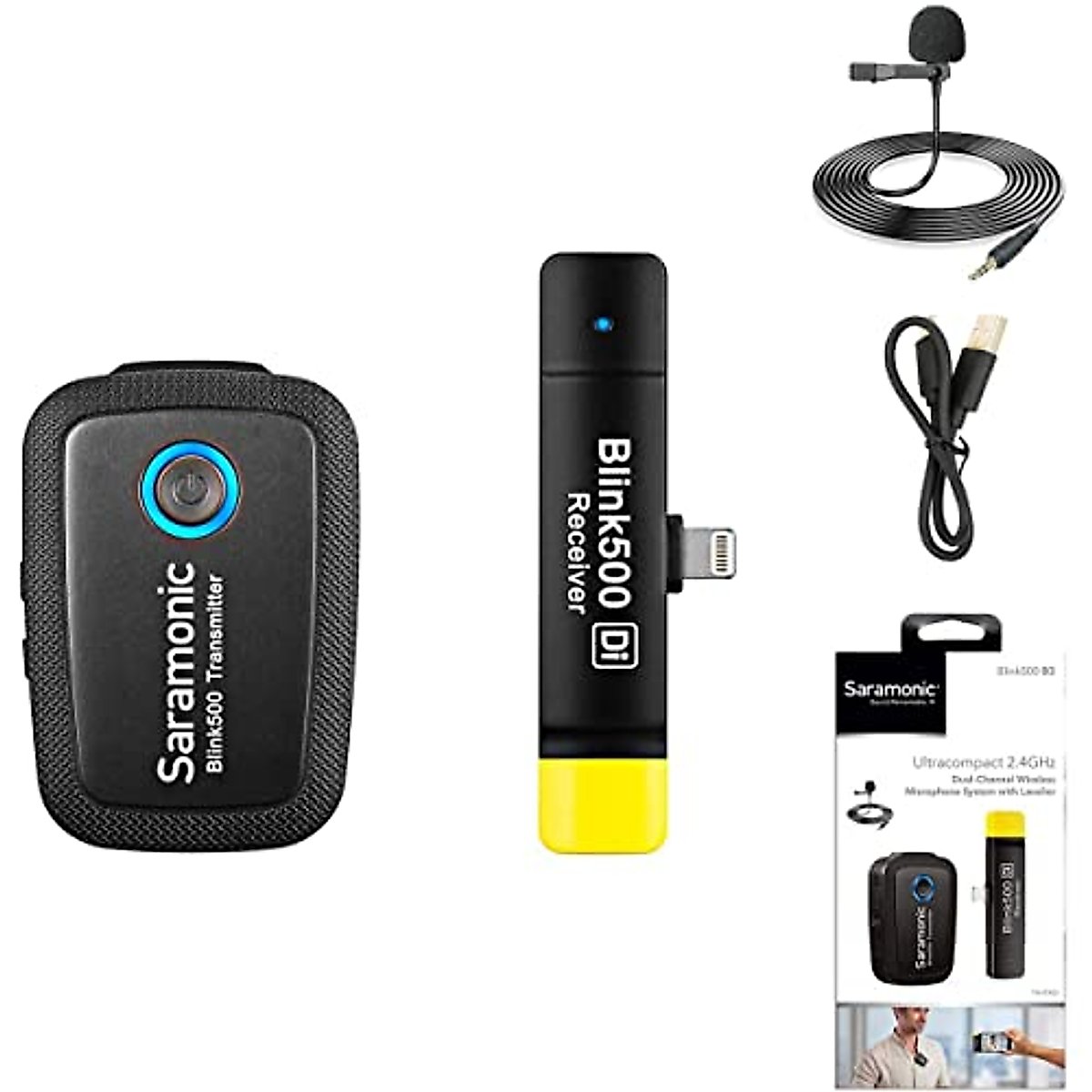 Saramonic Blink 500 B3 TX+RXDi 2.4GHz Micro-Wireless Lavalier System w/Apple Lightning Dual-Receiver for iOS Devices
