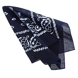 Motique Accessories Set of 3 Navy Large Cotton Paisley Bandanas