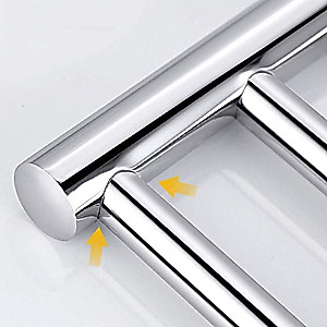 Generic Towel Rail,Bathroom Shelf Stainless Steel Bath Towel Rack Wall-Hung Bathroom Hardware Hanging Hotel Rack Shelf for Kitchen or Bathroom with Hooks/60Cm