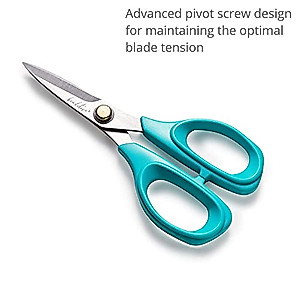 Beaditive Sewing Scissors - 6-Inch Stainless Steel Fabric Scissors - Professional Scissors with Serrated Blade for Easy Cloth Cutting & Quilting - Comfortable Craft Tailor & Dressmaker Shears – Teal
