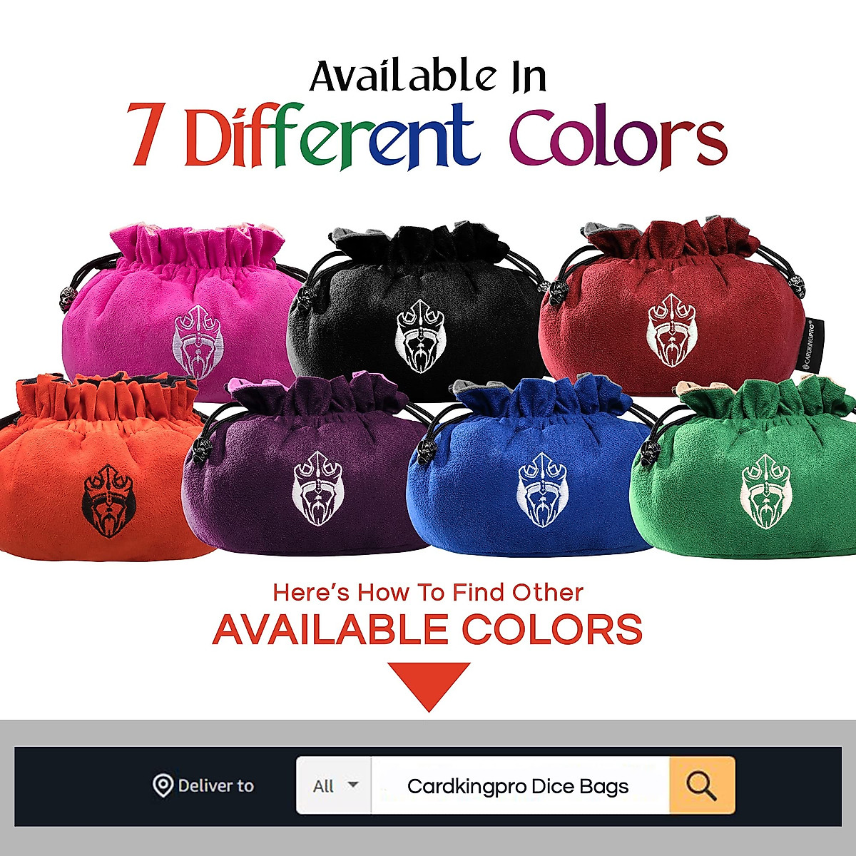 CardKingPro Immense Dice Bags with Pockets - Purple - Capacity 150+ Dice - Great for Dice Hoarders [Patented Design]