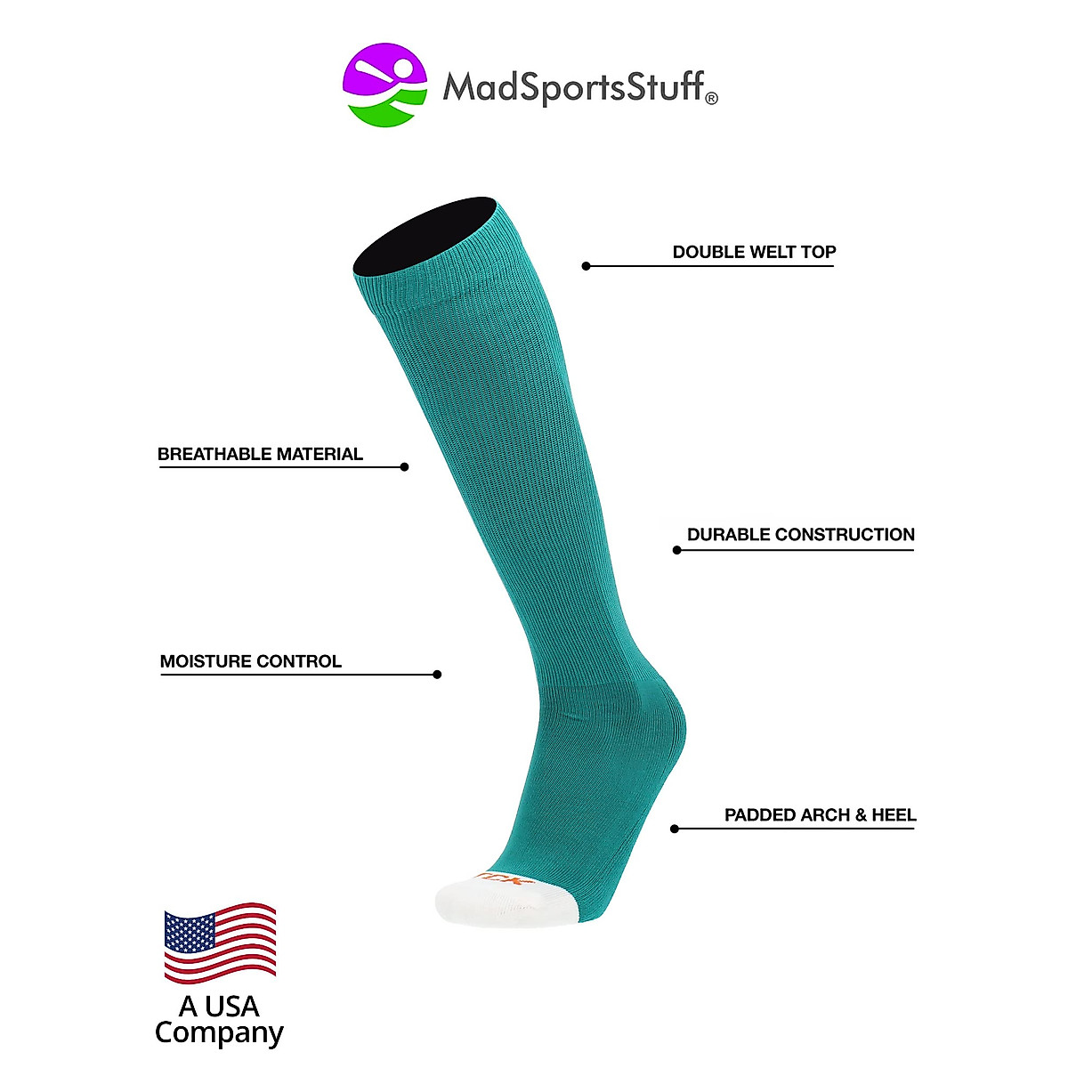 MadSportsStuff Baseball Socks - for Boys or Men Girls or Women - Softball Football - Youth and Adult sizes