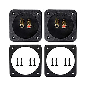 YTYKINOY 2 Pcs 3.1” Double Binding Round Gold Plate Push Spring Loaded Jacks Speaker Box Terminal Cup