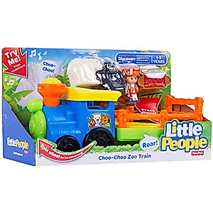 Fisher-Price Little People Toddler Toy Train Choo-Choo Zoo with Music Sounds and 3 Figures for Pretend Play Ages 1+ Years