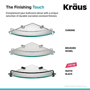 Kraus Elie Corner Bathroom Shelf, Chrome Finish, KEA-18846CH