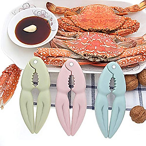 AKOAK 1 Count Creative Crab Crackers Sheller Home Convenient To Eat Crab Tools Walnut Nut Sheller Multifunctional Kitchen Seafood Tools (Pink)