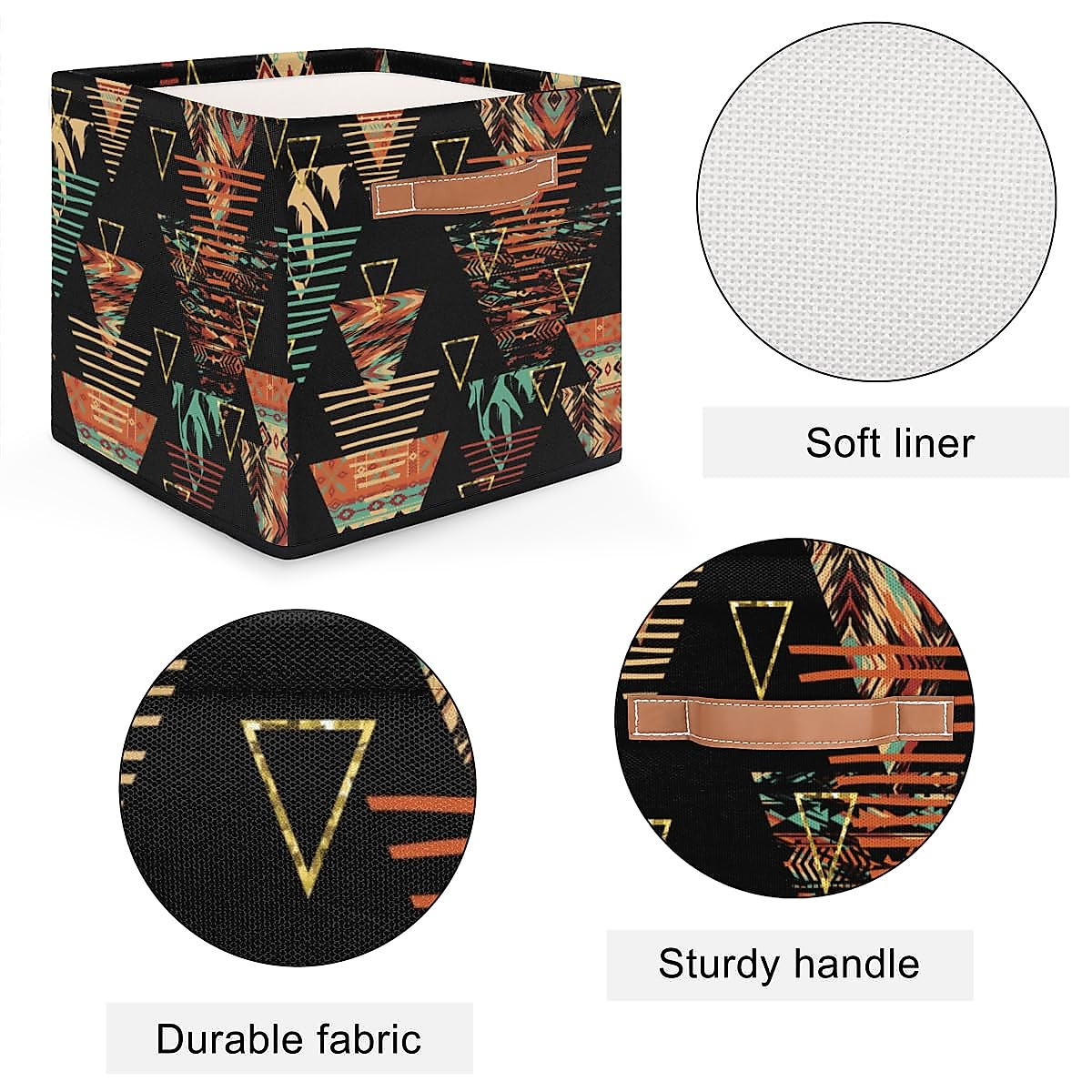 13x13x13 Storage Cube Bins Fashion Art Chart Storage Cubes 13 inch Collapsible Storage Bins Cubby Storage Baskets for Organizing Shelf Cabinet Bookcase Boxes