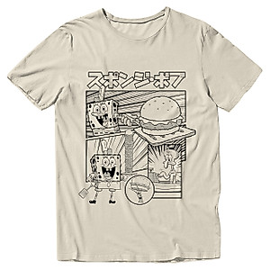 Isaac Morris Limited Spongebob Squarepants Krusty Krab Kanji Men’s and Women’s Short Sleeve T-Shirt (Small, Beige)