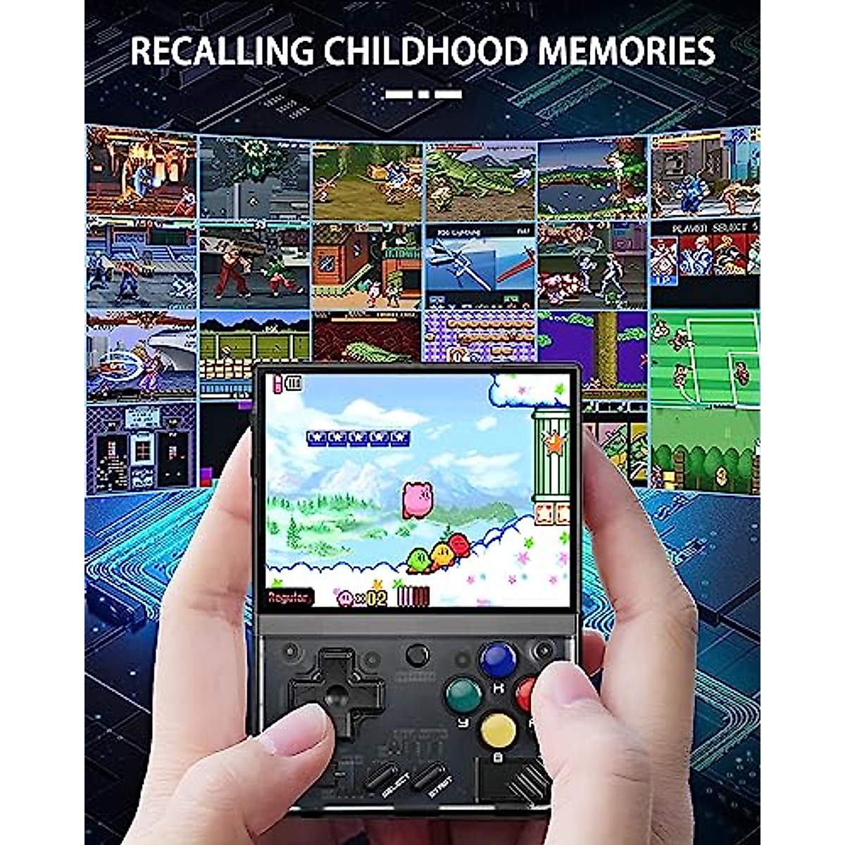 Miyoo Mini Plus Retro Handheld Game Console,Retro Game Emulator Console for Adults and Children,3.5" IPS Screen,64GB TF Card 10,000+ Games,Portable Rechargeable Open Source,Support WiFi (Black)