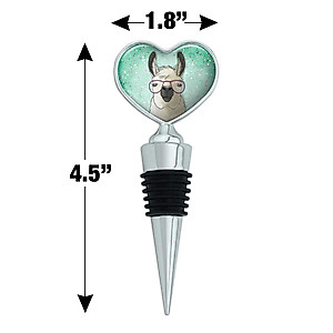 Hip Llama with Glasses Heart Love Wine Bottle Stopper
