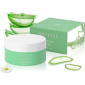 BREYLEE Aloe Vera Eye Mask– 60 Pcs - Puffy Eyes and Dark Circles Treatments – Look Younger and Reduce Wrinkles and Fine Lines Undereye, Improve and Firm eye Skin - Pure Natural Material Extraction