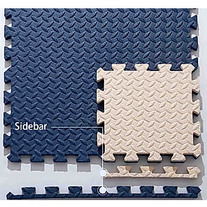 Coyang Gym Floor Mats Home Interlocking Rubber Floor Exercise Training Mat Foam Interlocking Tiles Foam Interlocking Padded Mat Floor Mats Home Workout Mats (30x30x1.2cm/36 Pieces,White+Navyblue)