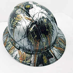 Wet Works Imaging Customized Pyramex Full Brim DIRTY DIRTY HARRY HARD HAT with Ratcheting Suspension CUSTOM LIDS CRAZY SICK CONSTRUCTION PPE