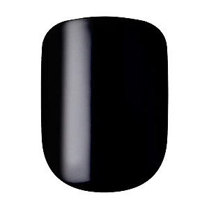 KISS imPRESS Color Press-On Nails, Gel Nail Kit, PureFit Technology, Short Length, “All Black”, Polish-Free Solid Color Manicure, Includes Prep Pad, Mini Nail File, Cuticle Stick, and 30 Fake Nails
