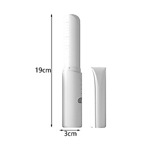 Hair Straightener Hair Curling Comb Portable Cordless Curling Iron Mini Professional for Home Curling Dry Hair Straightening, White