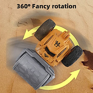 RC Drift Road Roller Car Remote Control Car Construction Vehicle Truck Toys, Road Planer Stunt Car Exquisite Simulation Car with Headlight for Kids 4-7 Boys 8-12 Adluts and Decoration for House