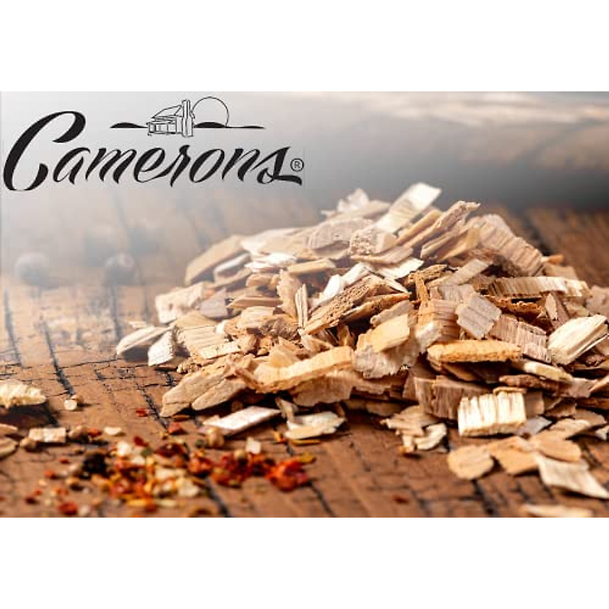 Camerons All Natural Wood Chips for Smoker, 4 Pack - Apple, Hickory, Oak, Alder -260 Cu In Bag, Approx 2lbs ea - Kiln Dried Coarse BBQ Grill Wood Chips- Barbecue Grilling Variety Pack Gift Set for Men