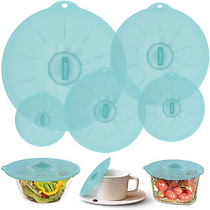 Silicone Lids for Food Storage - Silicone Bowl Covers BPA Free Silicone Suction Lids Silicone Microwave Cover Silicone Pot Covers for Cups Pots Pans Oven Fridge