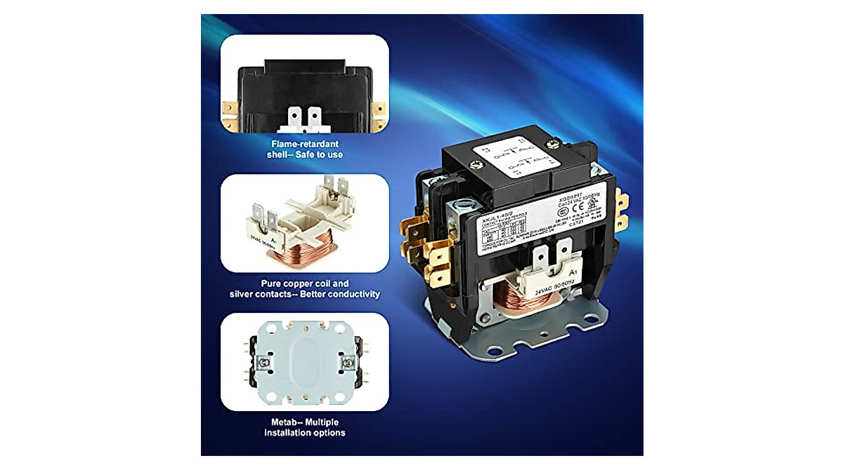 Heavy Duty 2 Pole AC Contactor - 40Amp 24V Coil