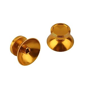 Metal Analog Joystick Thumb Sticks Cap Grips Cover for Xbox360 Controller (Gold)