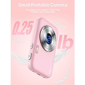 Digital Camera, FHD 1080P Kids Camera with 32GB SD Card 16X Digital Zoom Portable Small Camera, Compact Point and Shoot Camera Mini Digital Camera for Teens Kids Boys Girls Students Seniors - Pink