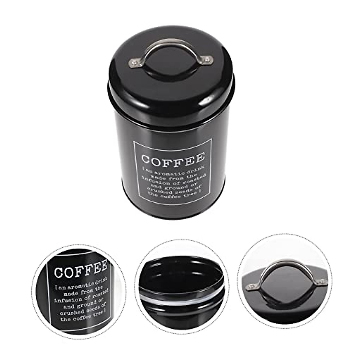 BETOOKY Coffee Can Sealed Container Tea Containers Coffee Container Flour Storage Container Coffee Powder Jar Metal Tea Canister Coffee Sugar Tea Canister Set Metal Canister Coffee Jars