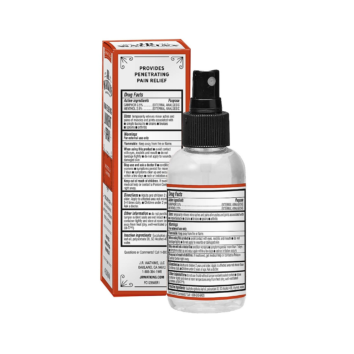 J.R. Watkins Liniment Spray – Original Pain Relieving Misting Spray – Soothes Arthritis Aches & Pains – Fast Acting Muscle Reliever, 4 fl oz (6 Pack)