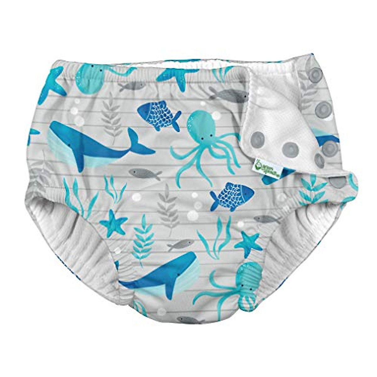 i Play Boys Reusable Absorbent Baby Swim Diapers Gray Undersea 3T