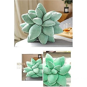 Evaner 3D Succulents Cactus Pillow, Cute Succulents, for Garden or Green Lovers Baby Green Plant Throw Pillows for Bedroom Room Home Decoration Novelty Plush Cushion,Blue