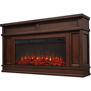 Torrey 60" Landscape Electric Fireplace TV Stand in Dark Walnut by Real Flame