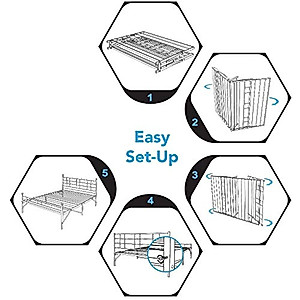 Mellow Allston-Metal Platform Bed with Built-in Slats & Headboard Patented Bifold Easy Assembly, TwinXL, Black
