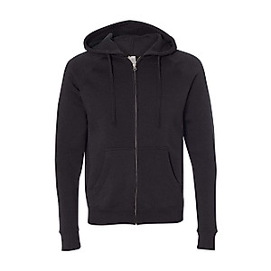 Independent Trading Co. - Special Blend Raglan Full-Zip Hooded Sweatshirt - PRM33SBZ - L - Black