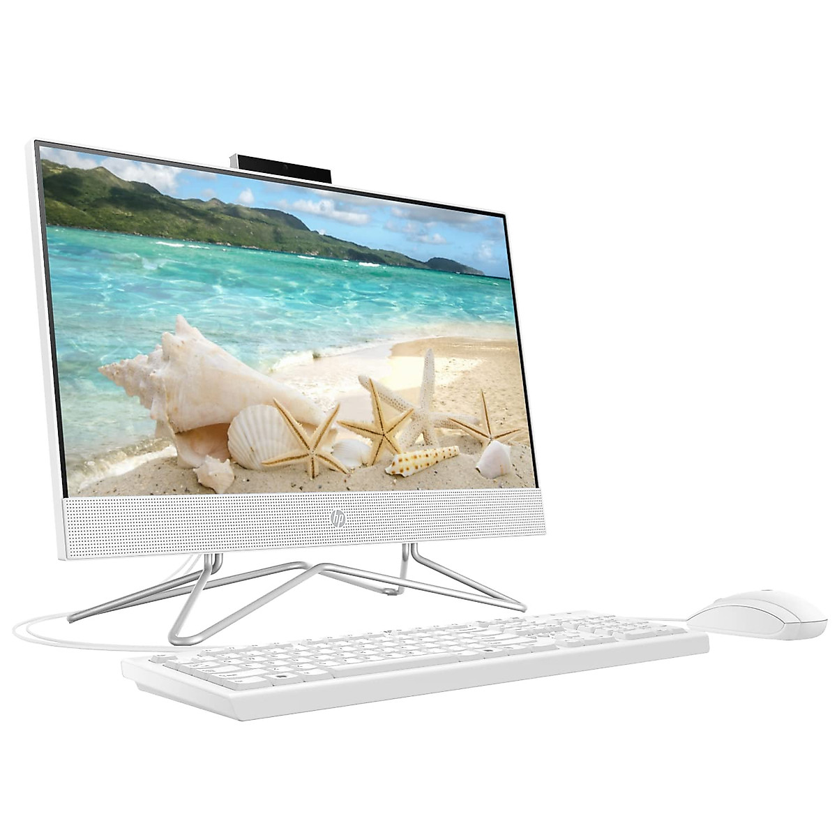 HP All-in-One Desktop, 21.5" FHD Display, Intel Celeron J4025, 16GB RAM, 1TB SSD, Webcam, Wired Keyboard&Mouse, WiFi, HDMI, RJ-45, Windows 11 Home, White