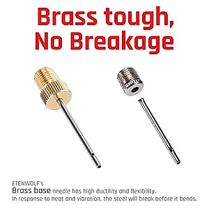 ETENWOLF Ball Pump Needles 4 Pack, Brass Head and Stainless Steel Body with Storage Case, for Football Basketballs Soccer Balls Volleyballs Rugby Balls