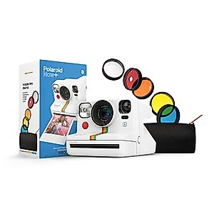 Polaroid Now+ White (9062) - Bluetooth Connected I-Type Instant Film Camera with Bonus Lens Filter Set