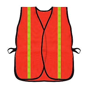 zojo High Visibility Safety Vests 10 Packs,Adjustable Size,Lightweight Mesh Fabric, Wholesale Reflective Vest for Outdoor Works, Cycling, Jogging, Walking,Sports - Fits for Men Women (Neon Orange)