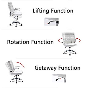 ECBETCR Chair Office Chair Ergonomic Swivel Home Office Furniture Swivel Chair Office Chair with Adjustable Armrest and Lumbar Support, Ergonomic High Back Faux Leather Computer Desk Chair