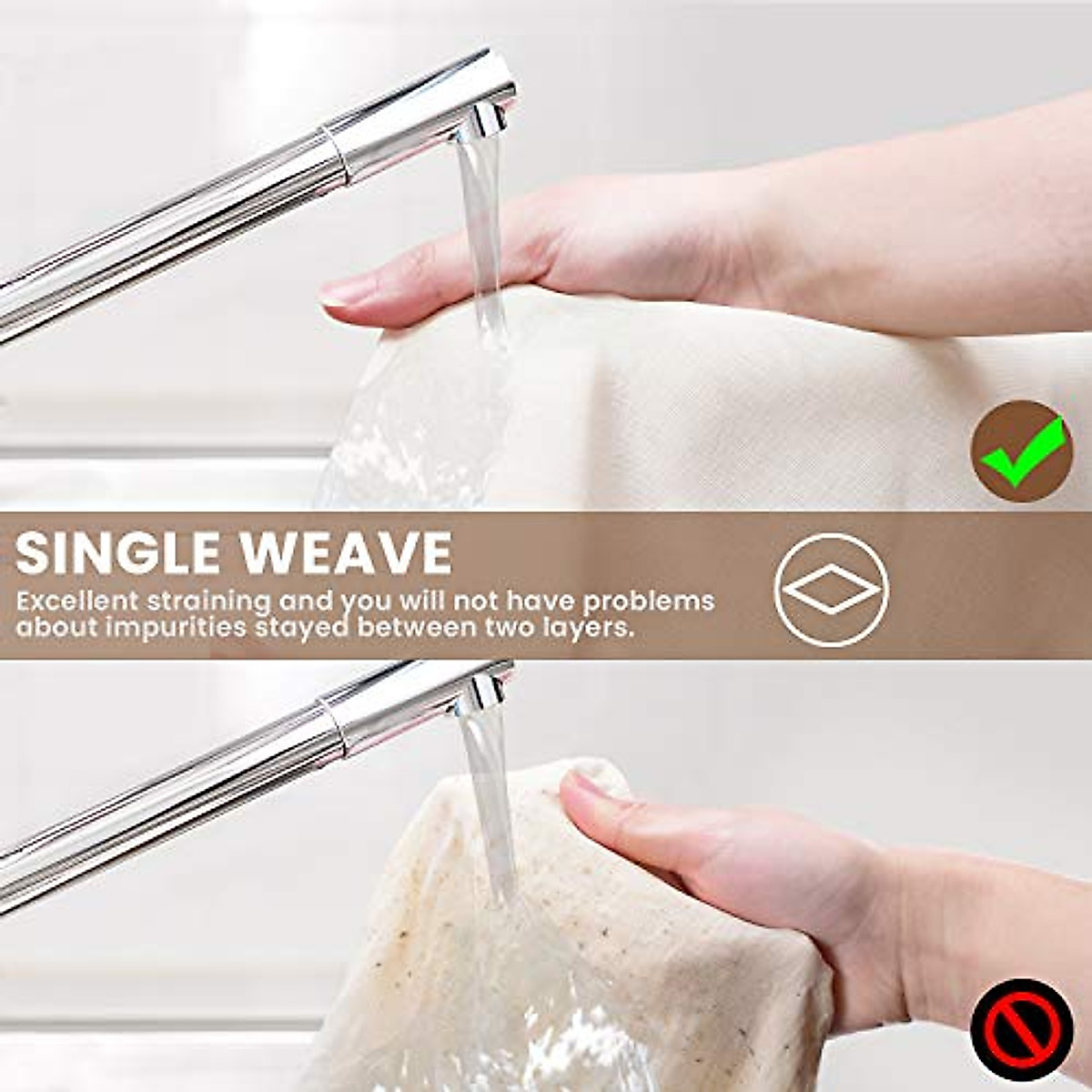 Precut Cheesecloth, 15 x 15'' 4 Pack, Grade 100, Ultra Fine for Straining & Cooking, 100% Unbleached Cotton Cheese Cloth for Making Cheese