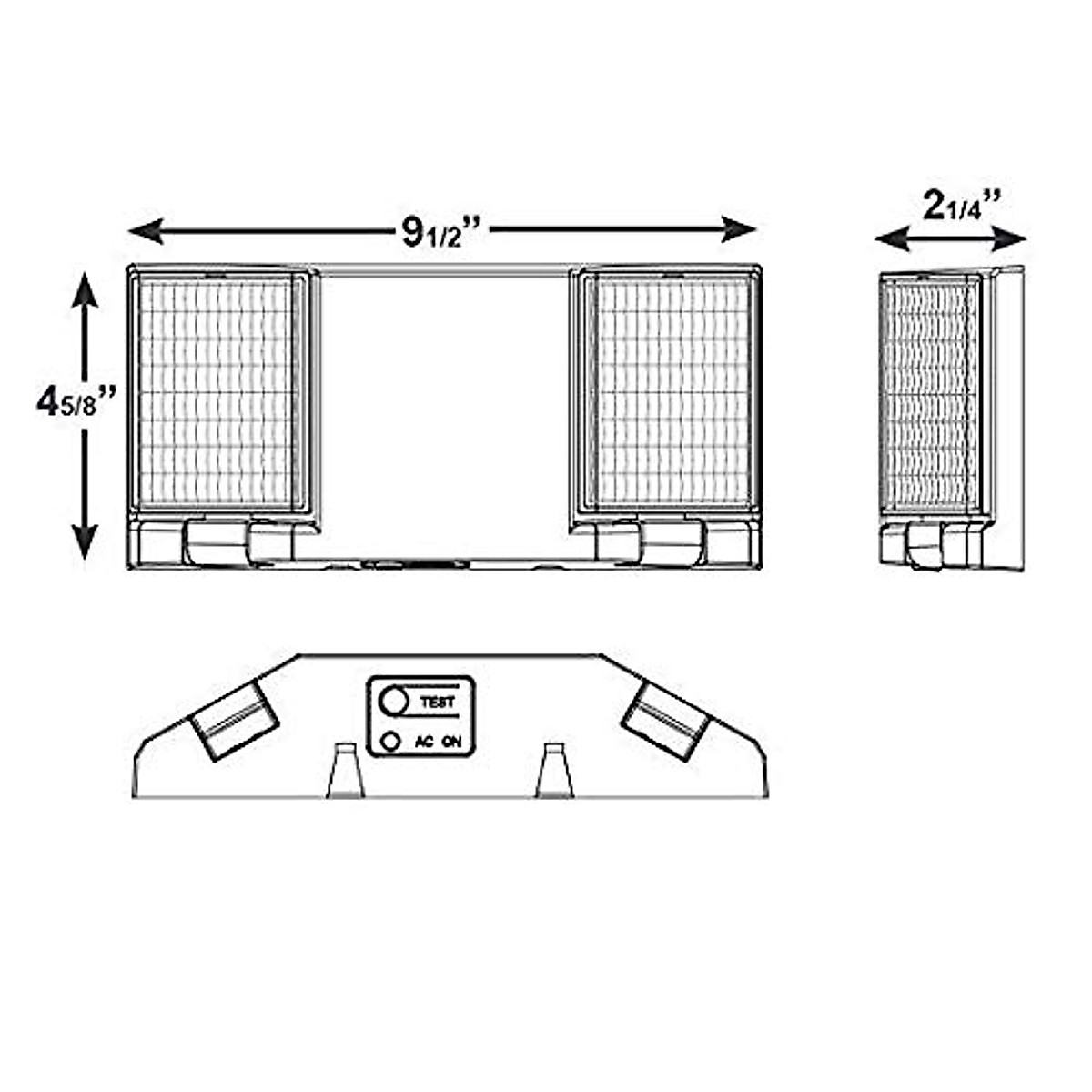 Hardwire LED Emergency Light Standard with Adjustable Heads, Backup Battery, UL Certified 12 Pack