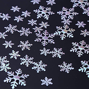 DIYASY 800 Pieces Christmas Snowflake Confetti, Glitter Sliver Sequins for Xmas Party Table Decorations 3 Size