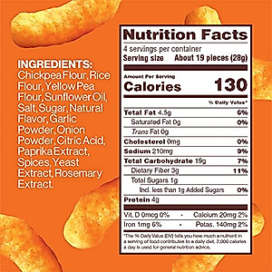 Hippeas Organic Chickpea Puffs, Vegan Nacho Vibes, 4 Ounce (Pack of 1), 4g Protein, 3g Fiber, Vegan, Gluten-Free, Crunchy, Plant Protein Snacks