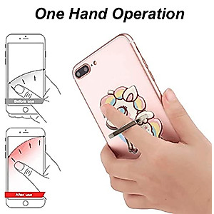 4-Pack Phone Ring Holder Stand, Cute Unicorn 360 Rotation Finger Grip Stand Mount for Cellphones and Tablets (Unicorn Ring)