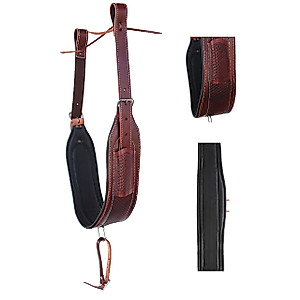 CHALLENGER Horse Western Tooled Padded Leather Rear Flank Back Saddle Cinch Billets 9782BR
