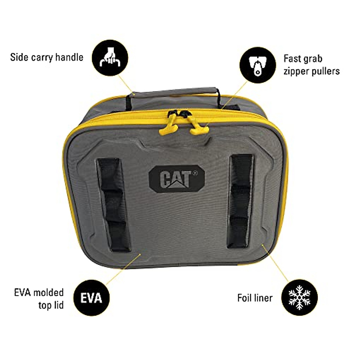 Caterpillar Lunch Box, Grey/Black, One Size