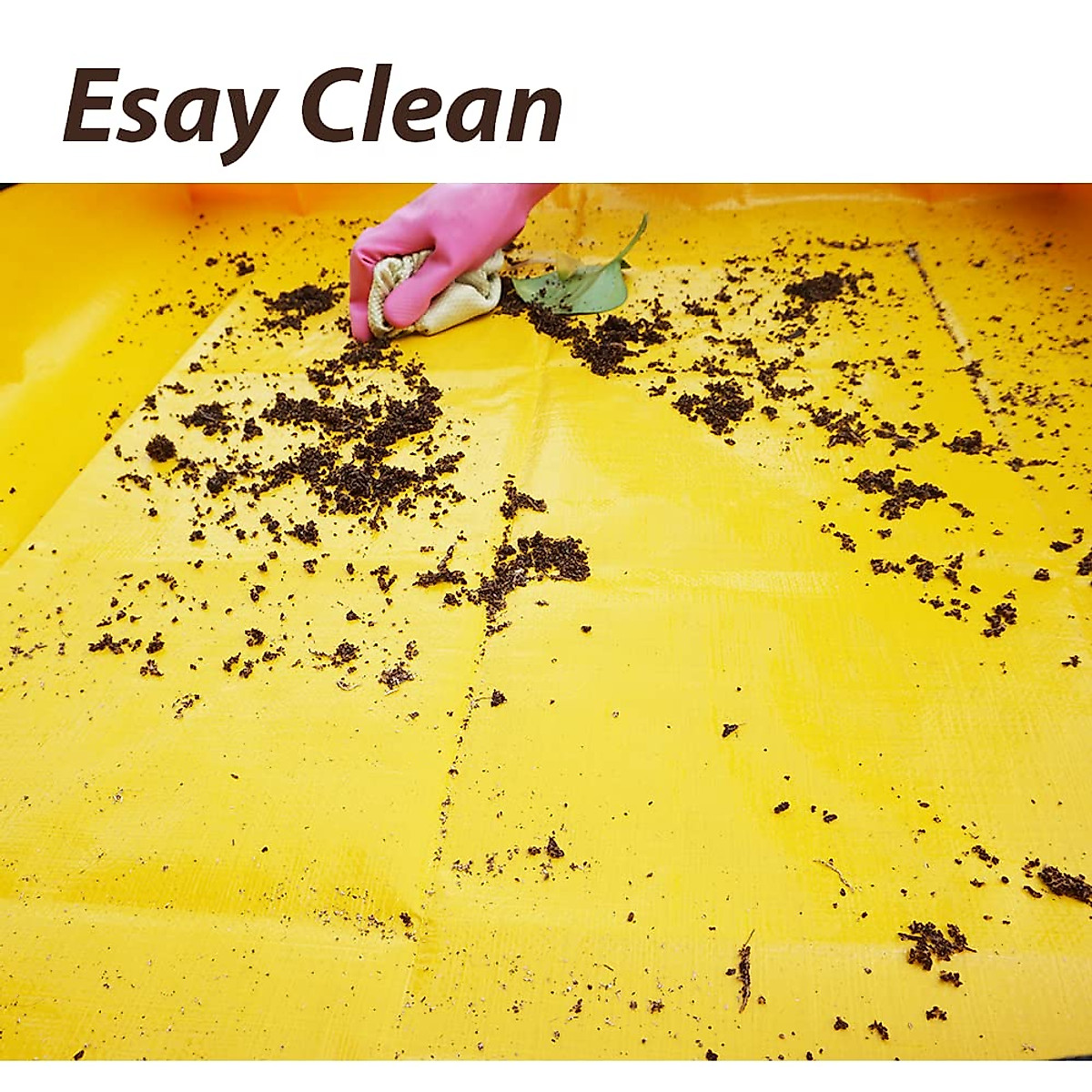 Square Meter Plant repotting mat 39.4 inches Indoor Gardening transplanting Plant Waterproof Foldable mat Yellow